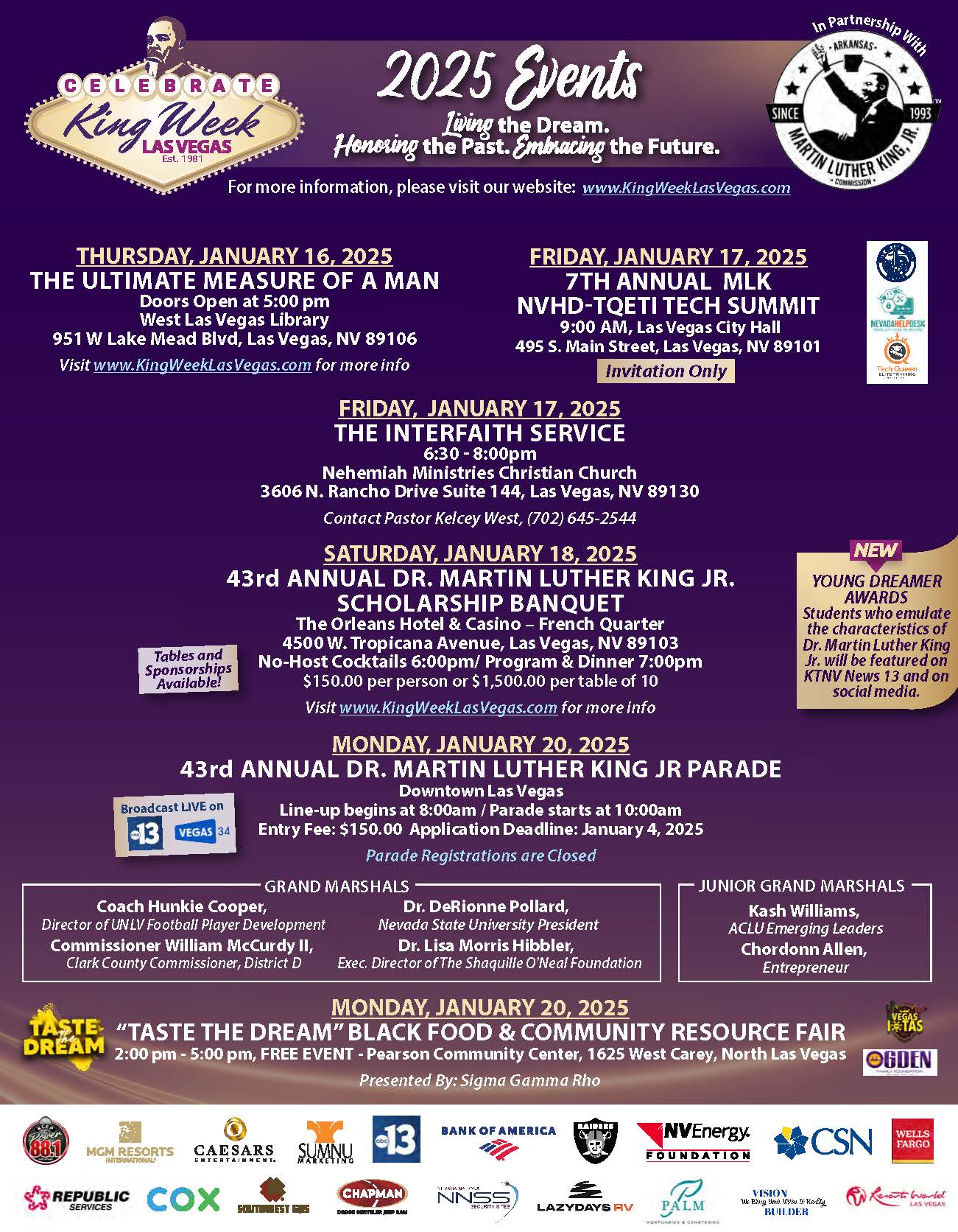 EVENT SCHEDULE – King Week Las Vegas